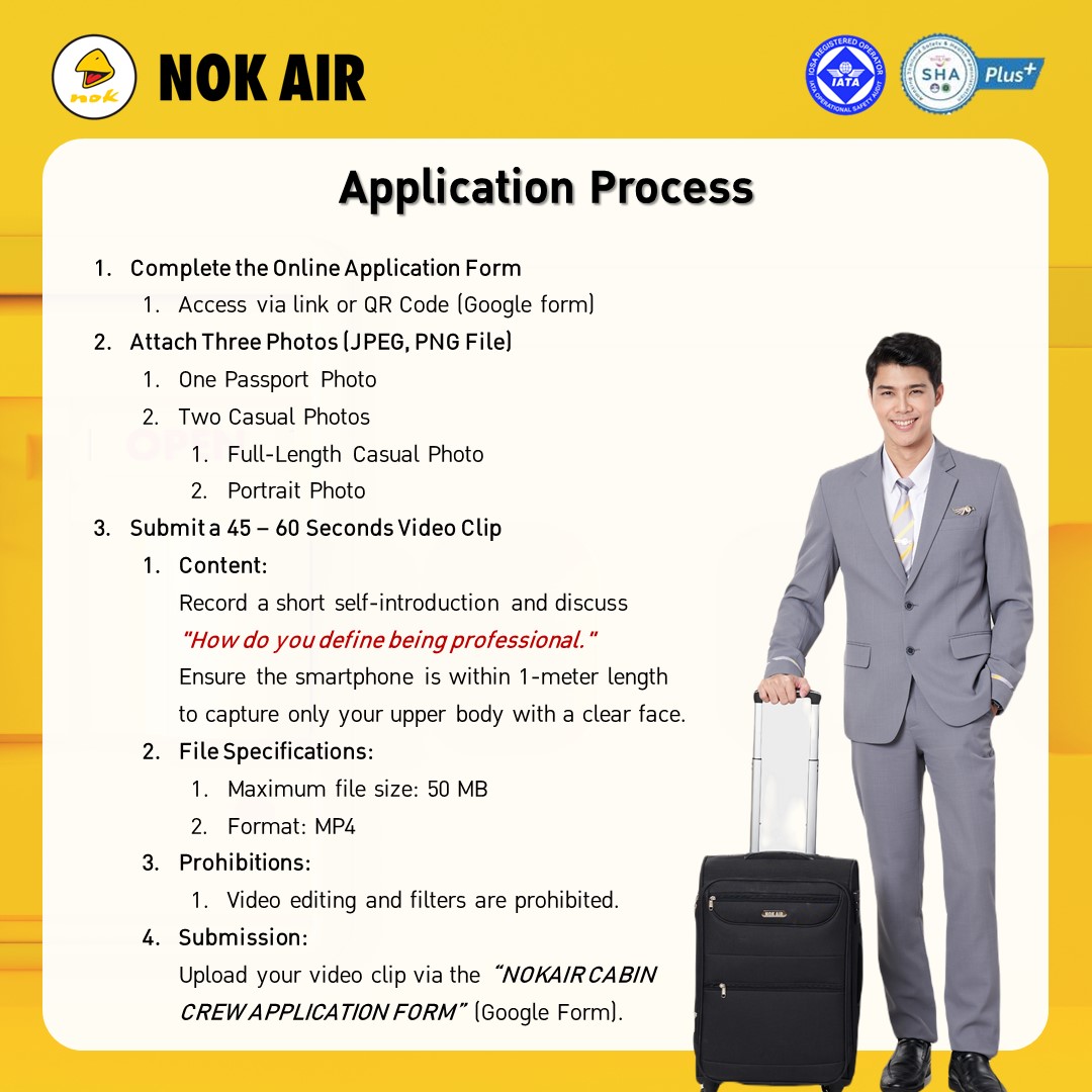 Nok Air รับสมัครลูกเรือ (แอร์-สจ๊วต) ขอ TOEIC 550+ ปิดรับ 20 สิงหาคม | The NX Chapter